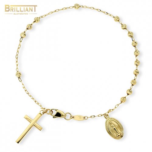 Zlatý náramok Au585/000 14k ruženec na ruku | Najkrajsiesperky.sk